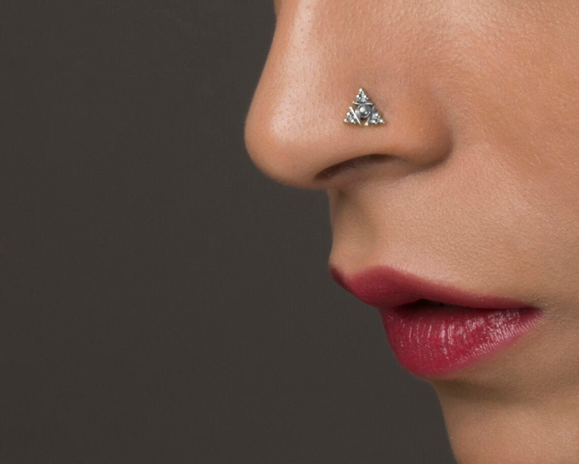 Nose Stud Unique Nose Stud Silver Nose Stud Silver Nose - Etsy