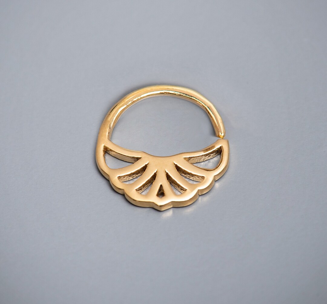 Bague septum en fleur de lotus, bijoux de yoga, piercing au septum ...
