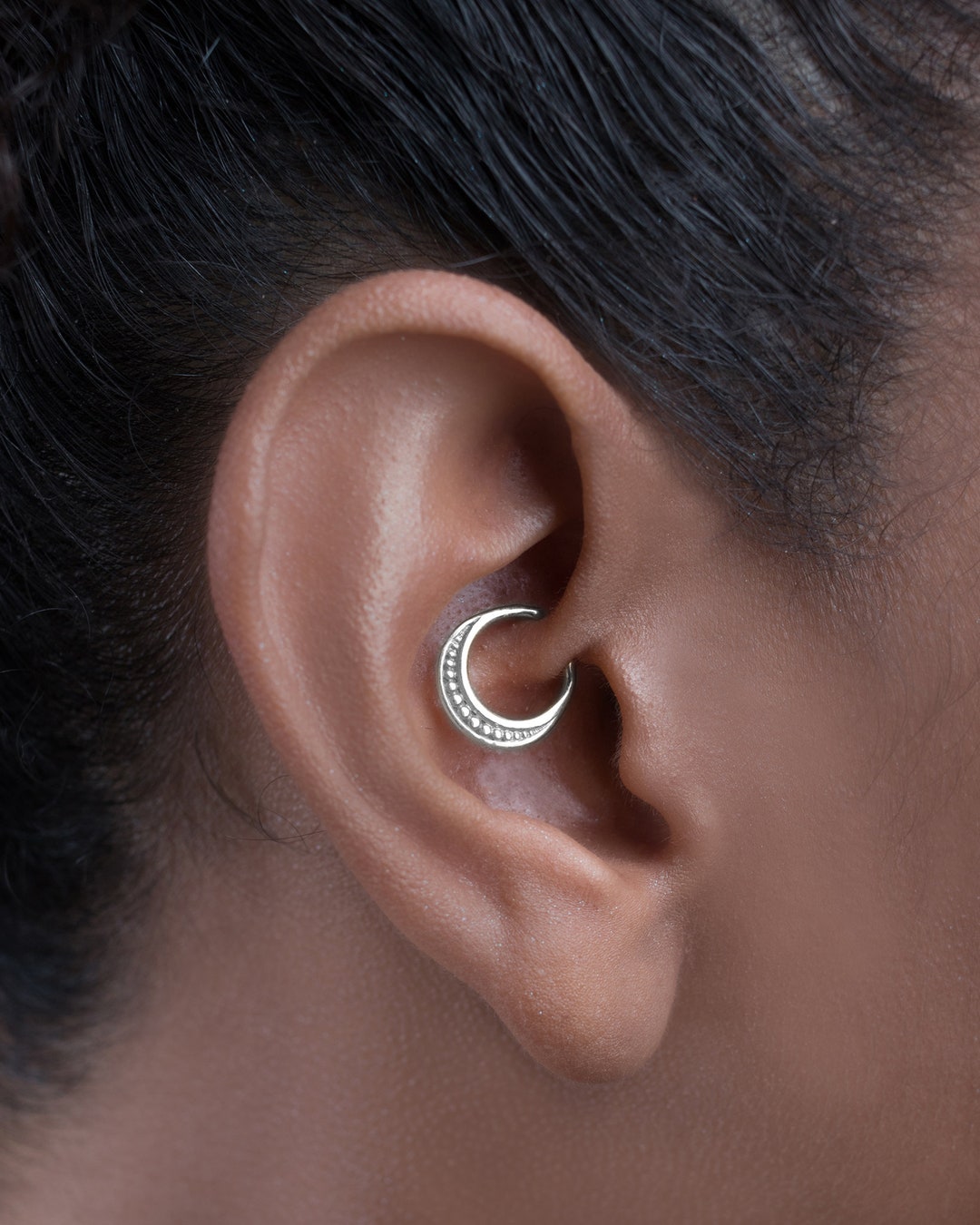 Sterling Silver Daith Earring, Womens Daith Piercing, Boho Rook ...