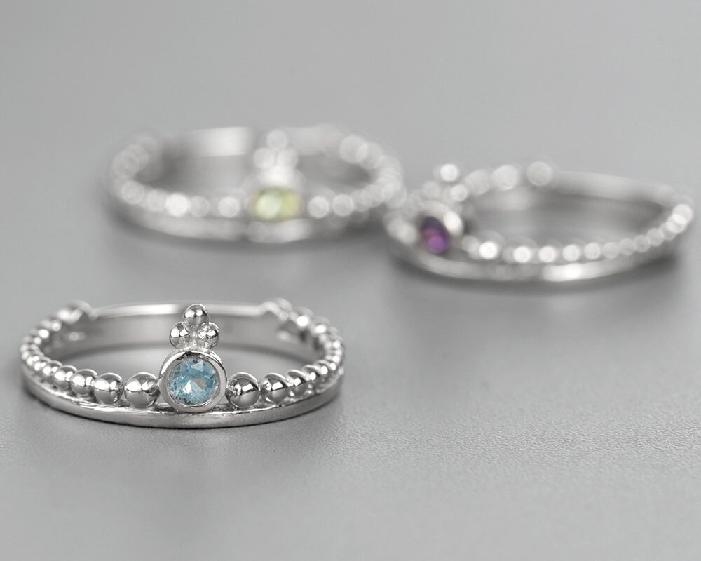Unique Ring for Women Silver Ring for Women Aquamarine Ring | Etsy
