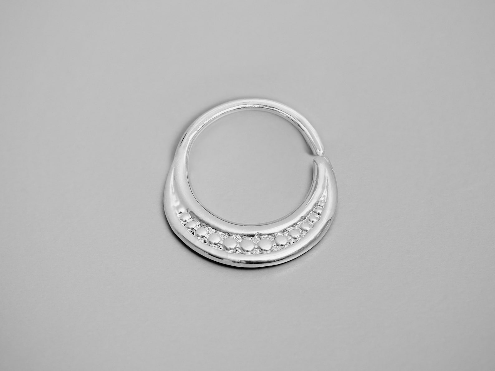 Moon Septum, Sterling Silver Septum Ring for Pierced Nose, Real Septum ...