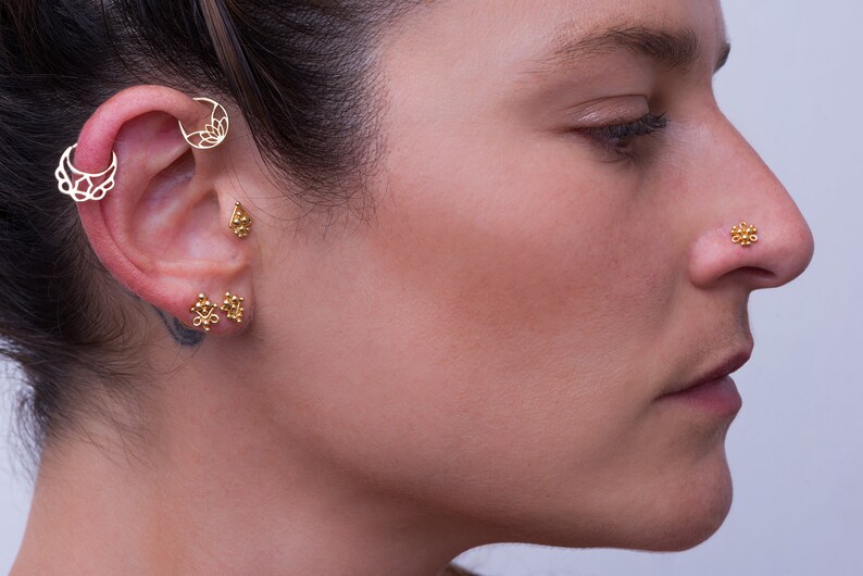 Tragus Earring, Tragus Jewelry, Tribal Tragus, Cartilage Jewelry, Helix ...