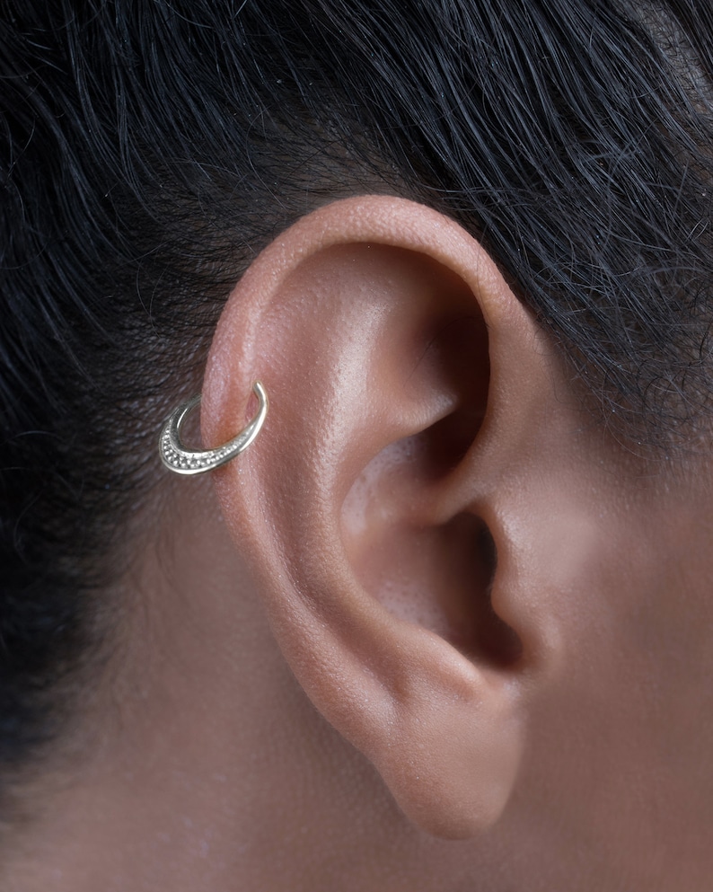Sterling Silver Daith Earring, Womens Daith Piercing, Boho Rook ...