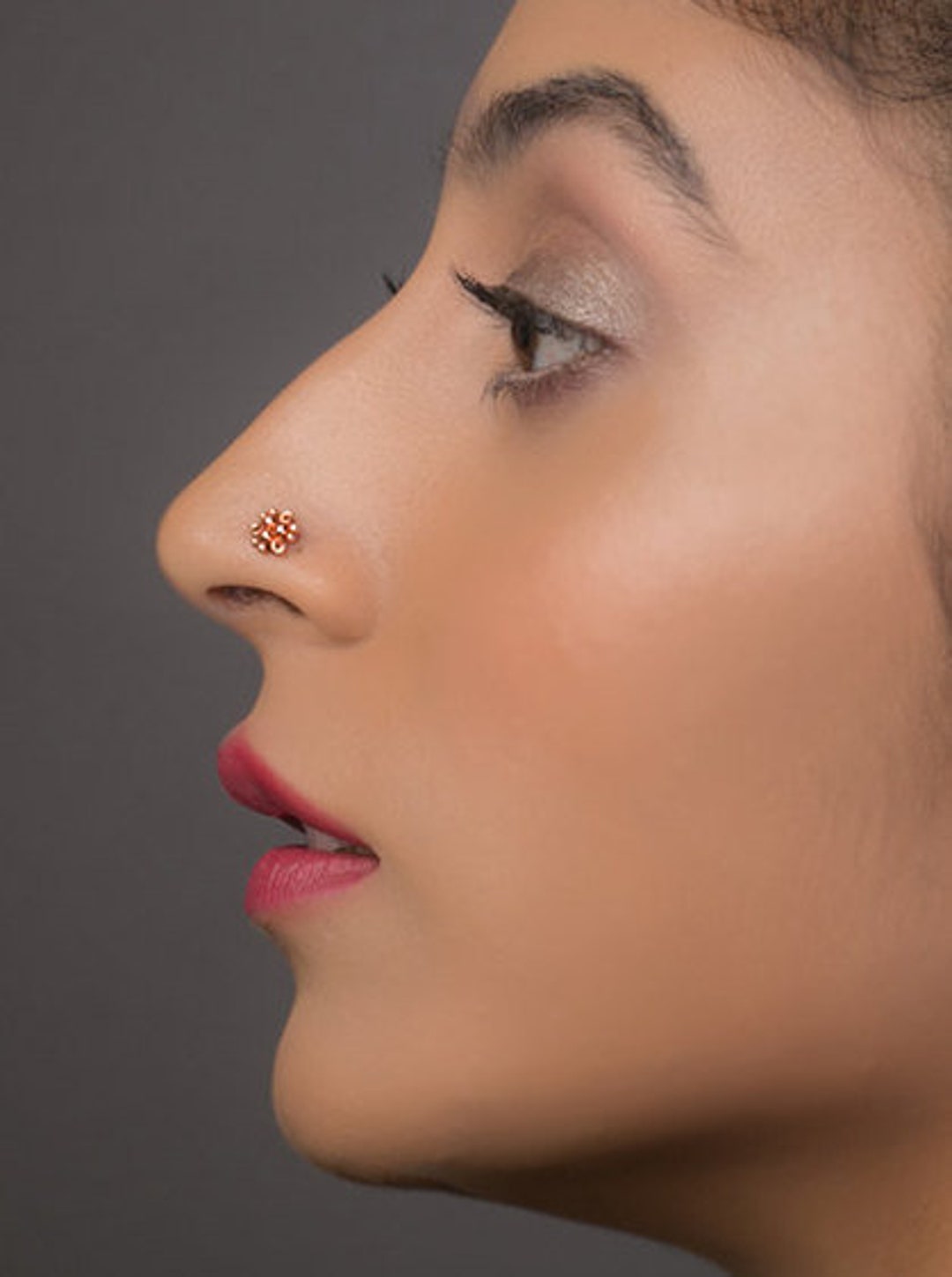 Rose Gold Nose Stud, Rose Gold Piercing, Rose Gold Nose Ring, Unique ...