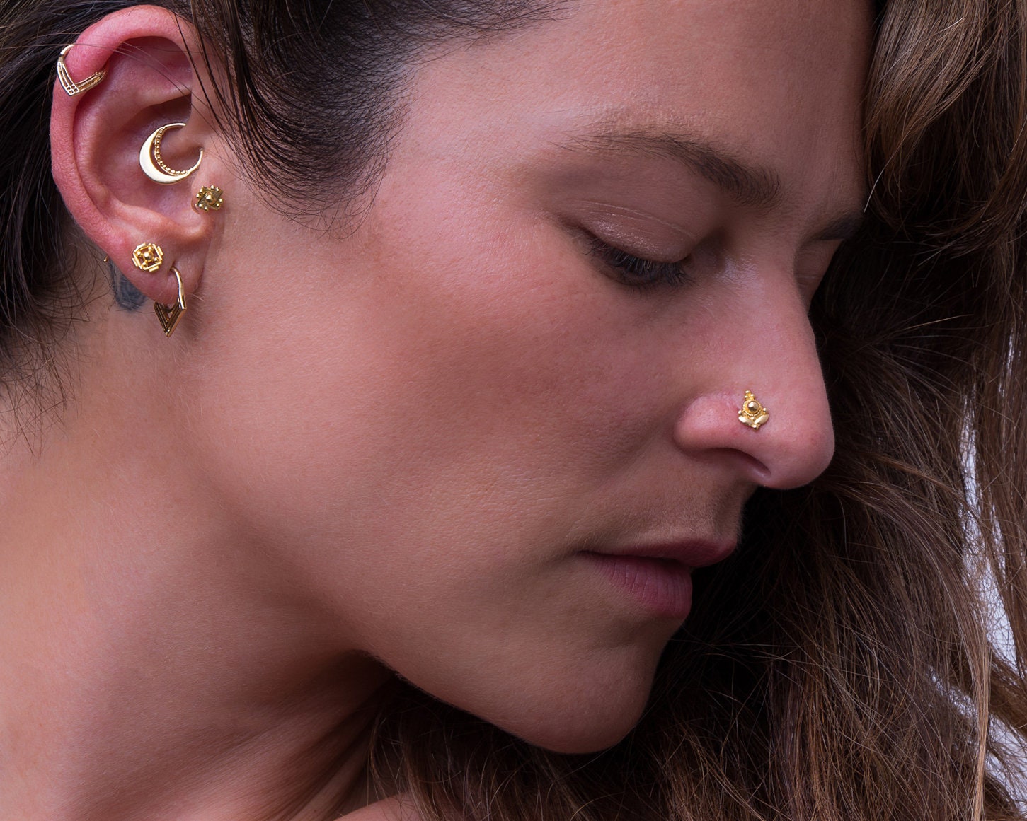 Rose Gold Nose Stud Rose Gold Nose Ring Rose Gold Piercing - Etsy