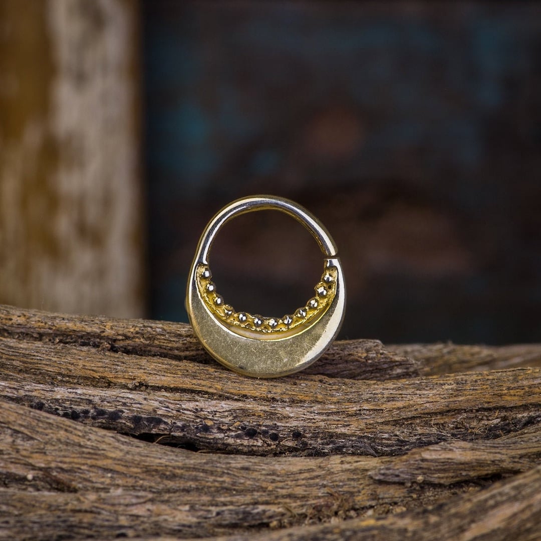 Tribal Septum Ring, Gold Septum 18g, Gold Nose Ring, Septum Jewelry ...