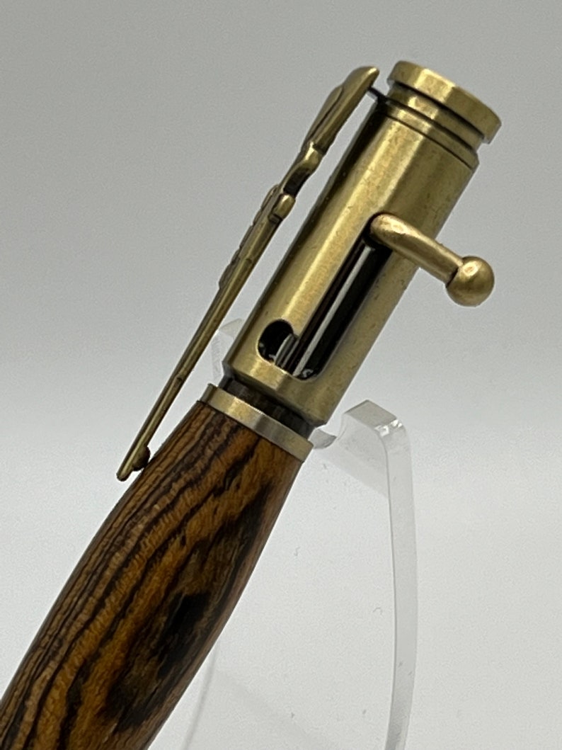 Cocobolo Wood Bolt Action Pen: Brass Rifle Clip, Hunter Gift - Etsy
