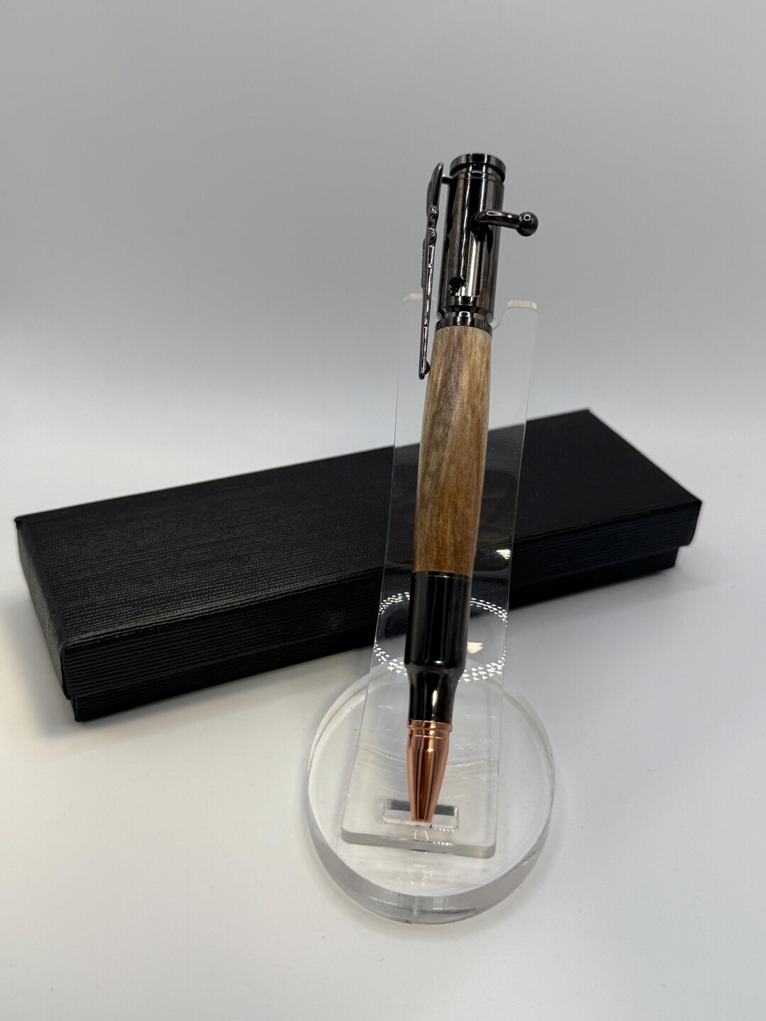 BOLT01 - Bolt Action Click Pen Made From Spaulted Wood. Perfect Gift ...