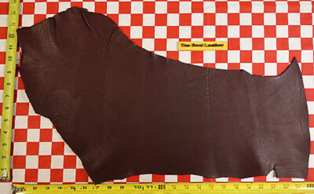 Horween Burgundy Bison 5 Oz Leather Piece, 23" X 14" Nat. Qlty - Check ...