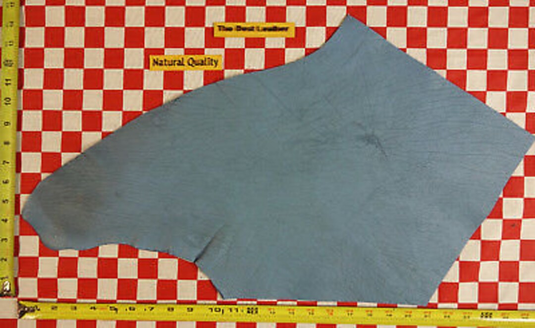 Horween Sky Blue Bison 6 Oz Leather Piece, 26" X 14", Nat. Qlty - Etsy