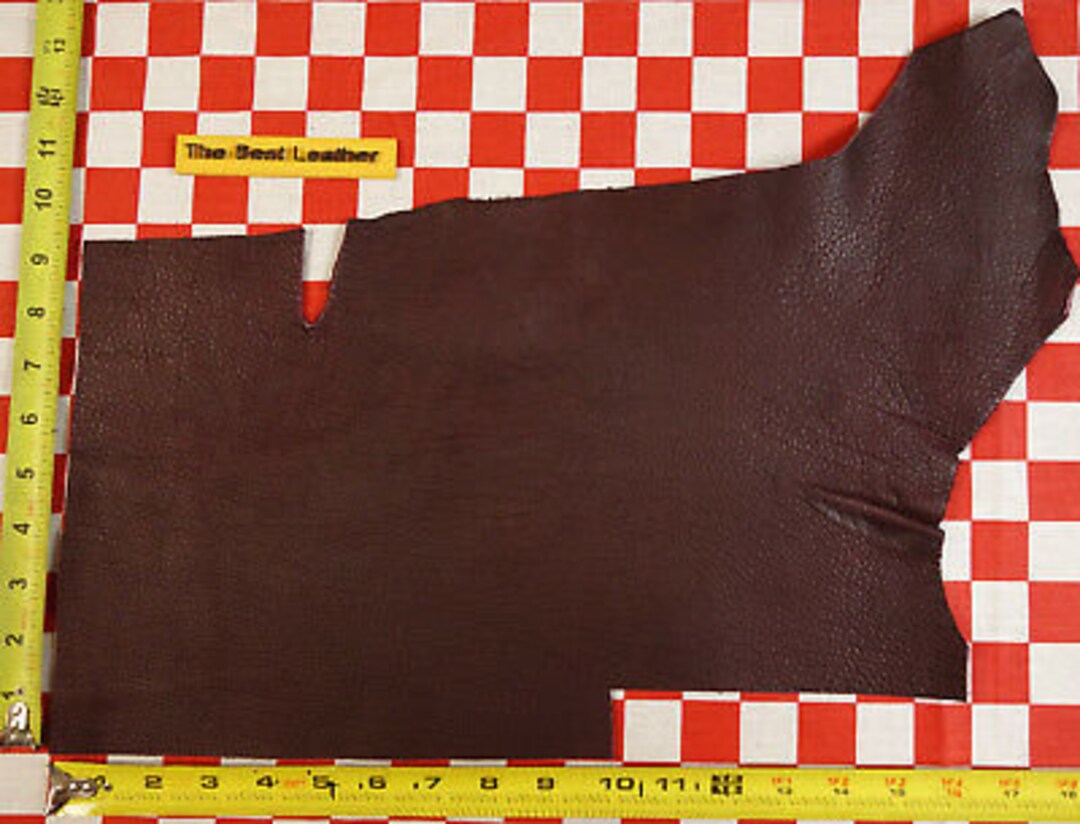 Horween Burgundy Bison 5 Oz Leather Piece, 18" X 13" Nat. Qlty - Dark ...