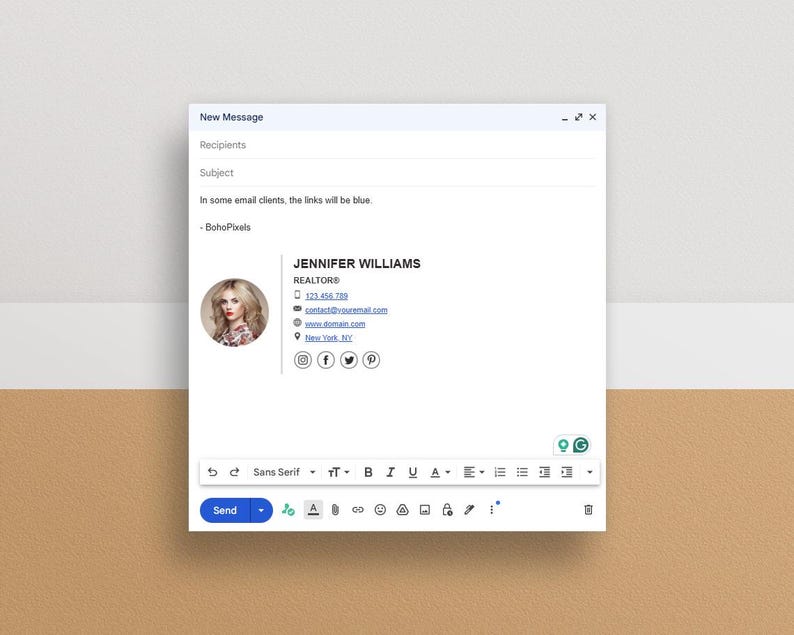 Email Signature With Picture, Clickable HTML Email Signature, Gmail ...