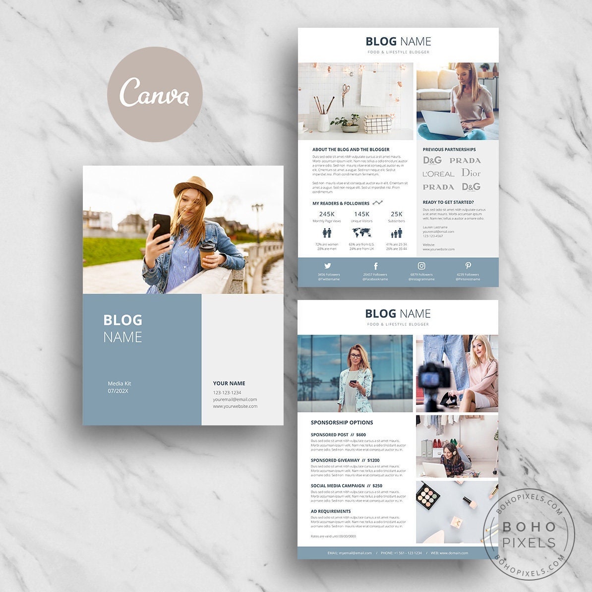 Canva Media Kit Template 14 Ad Rate Sheet Press Kit Pitch Kit ...