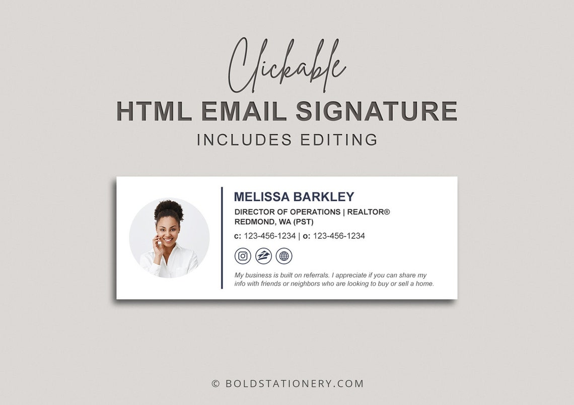 Email Signature Clickable HTML Email Signature Custom Gmail | Etsy Email Signature Clickable HTML Email Signature Custom Gmail | Etsy