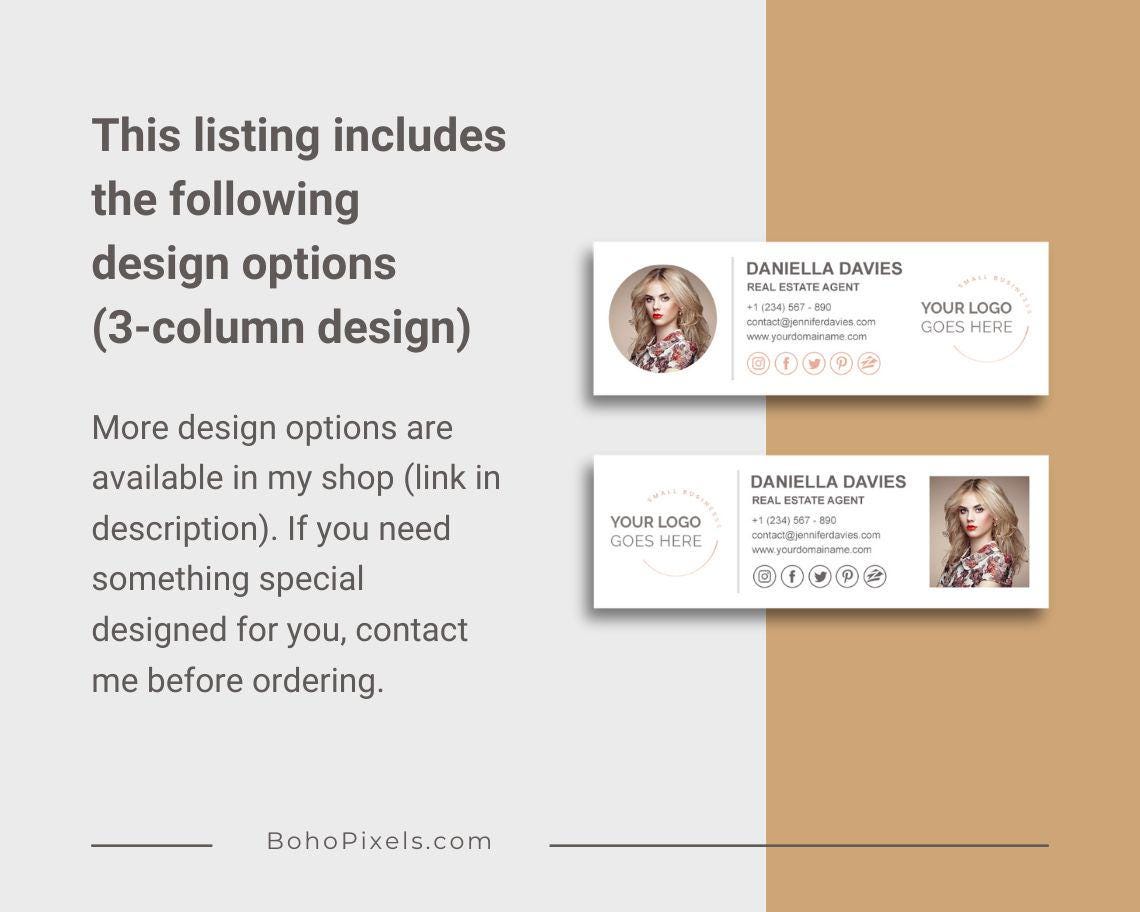 Clickable HTML Email Signature, Apple Mail Signature, Gmail Signature ...