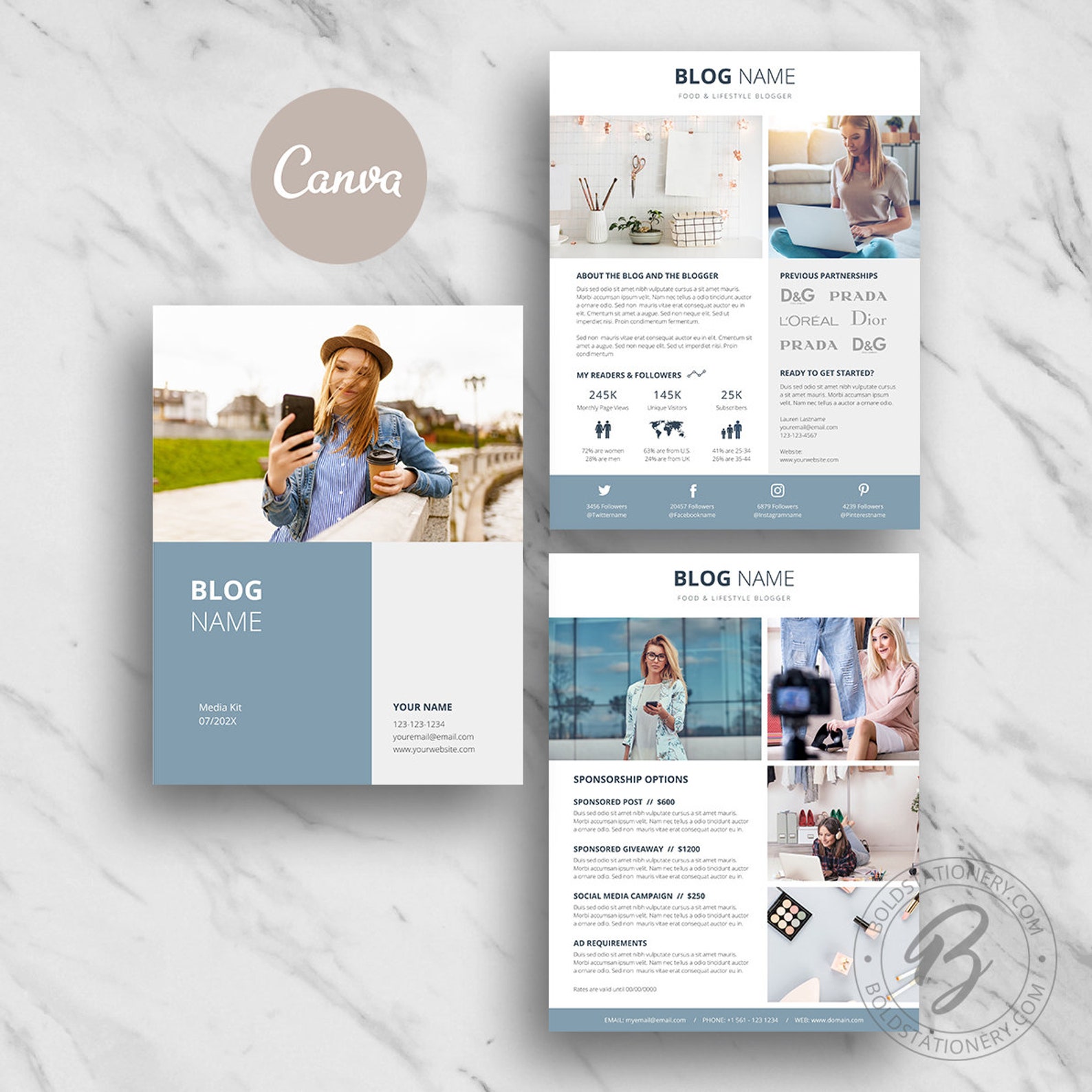 Canva Media Kit Template 14 Ad Rate Sheet Press Kit | Etsy