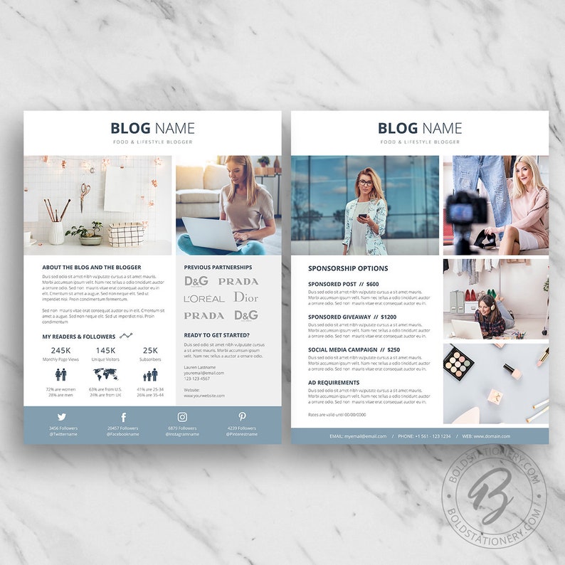 Canva Media Kit Template 14 Ad Rate Sheet Press Kit | Etsy