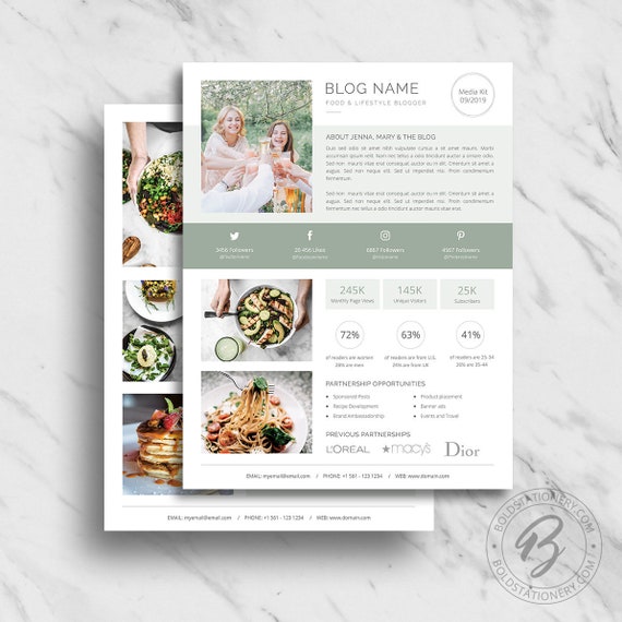 Media Kit Template 16 2 Page Media Kit Template Ad Rate | Etsy