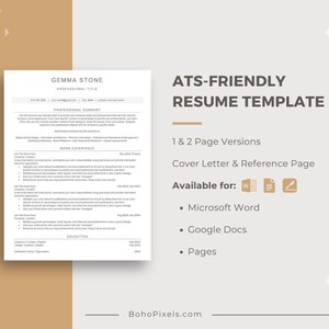 Minimalist ATS Resume Template for Google Docs, Word and Pages, ATS ...