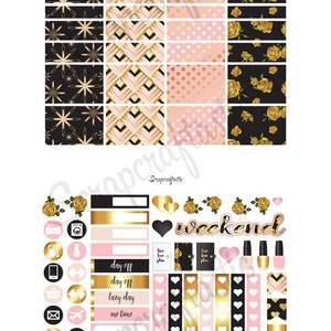 Roses Are Gold Printable Planner Stickers - Etsy