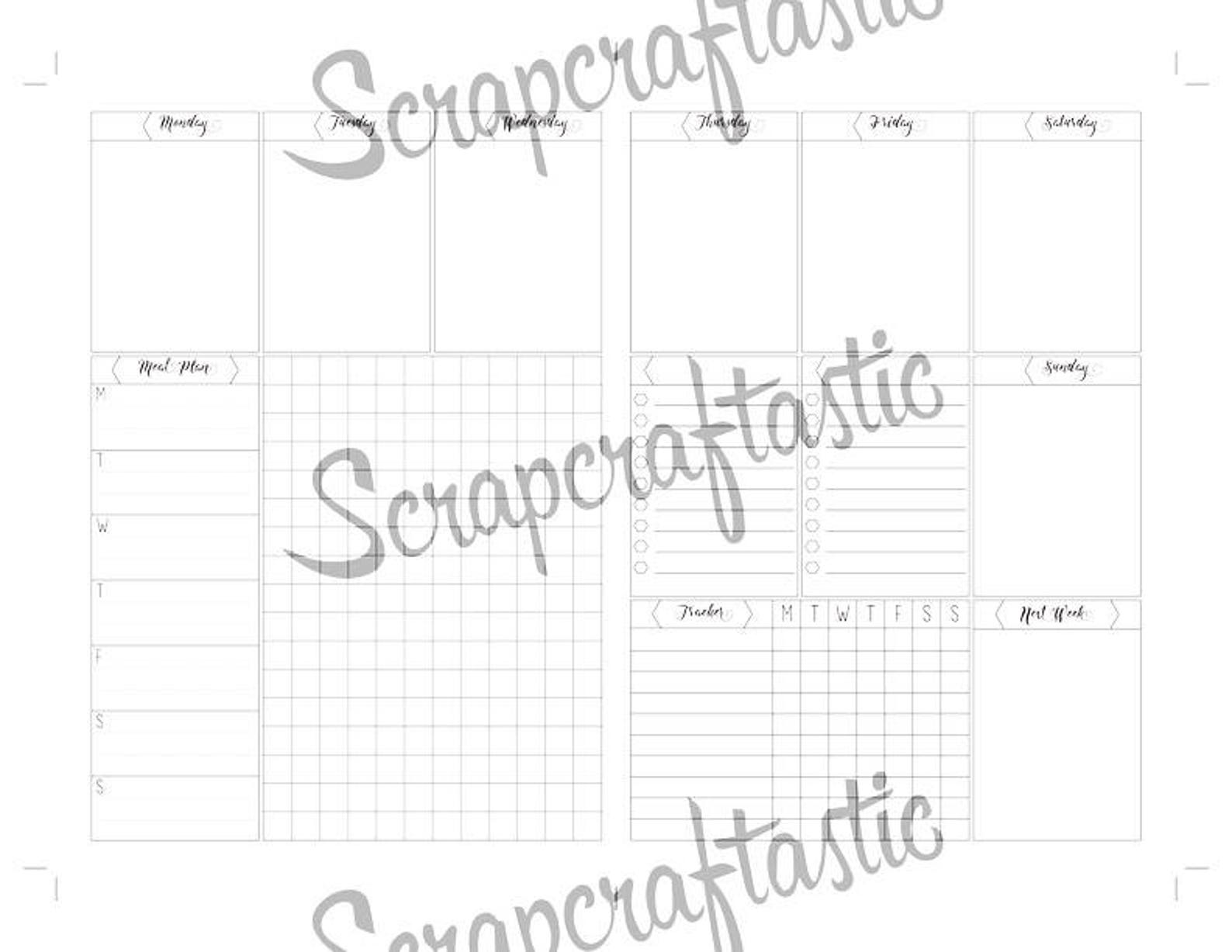 Deluxe Week on Two Pages (WO2P) B6 Traveler's Notebook Printable ...