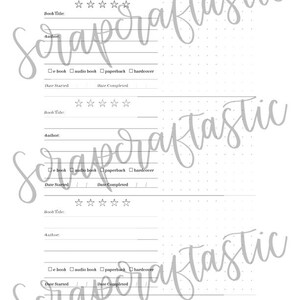 CLASSIC DISCS - Book / Reading Log and Review Printable Insert - Etsy