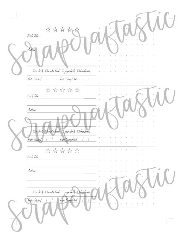 CLASSIC DISCS Book / Reading Log and Review Printable | Etsy