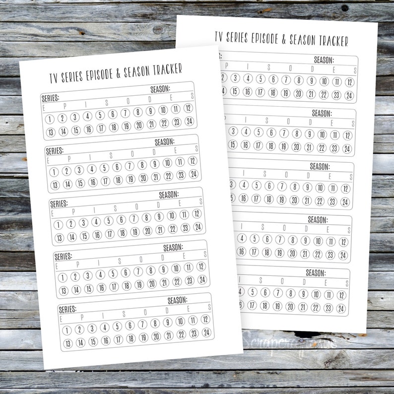 TV Series Episode & Season Tracker Planner Printable Insert Refill A5 ...