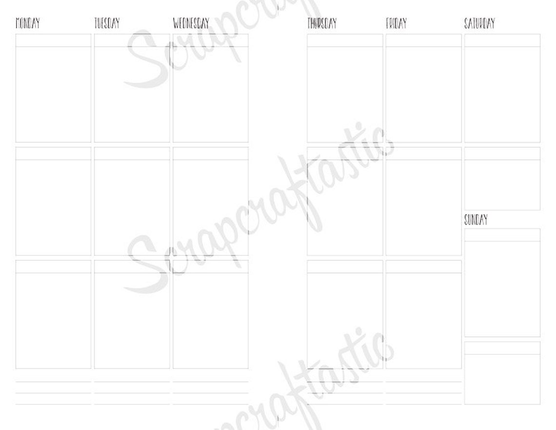 Half Page WO2P Printable Planner Inserts - Etsy