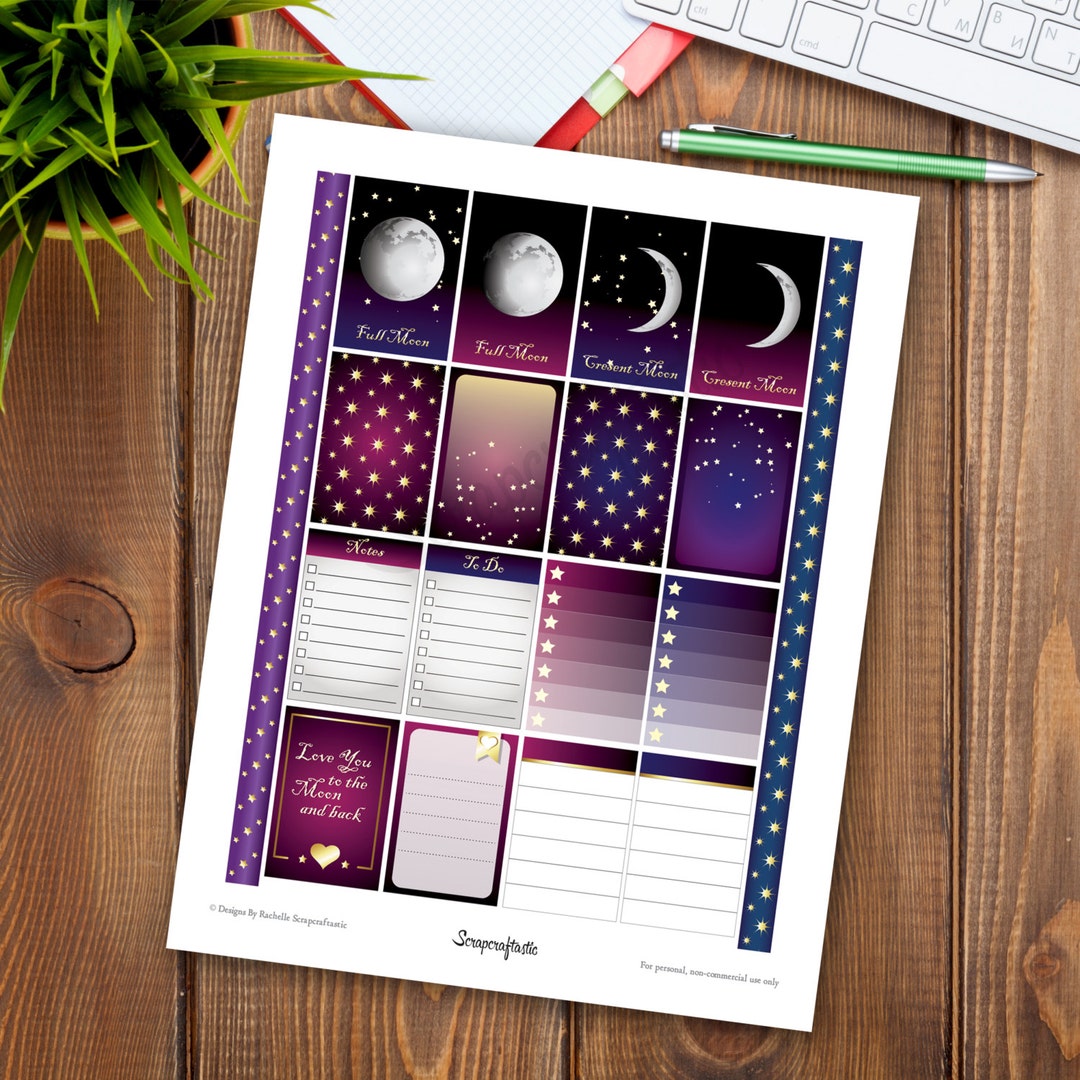 Astronomical Full Box Patterns and Designs Printable Planner Stickers ...
