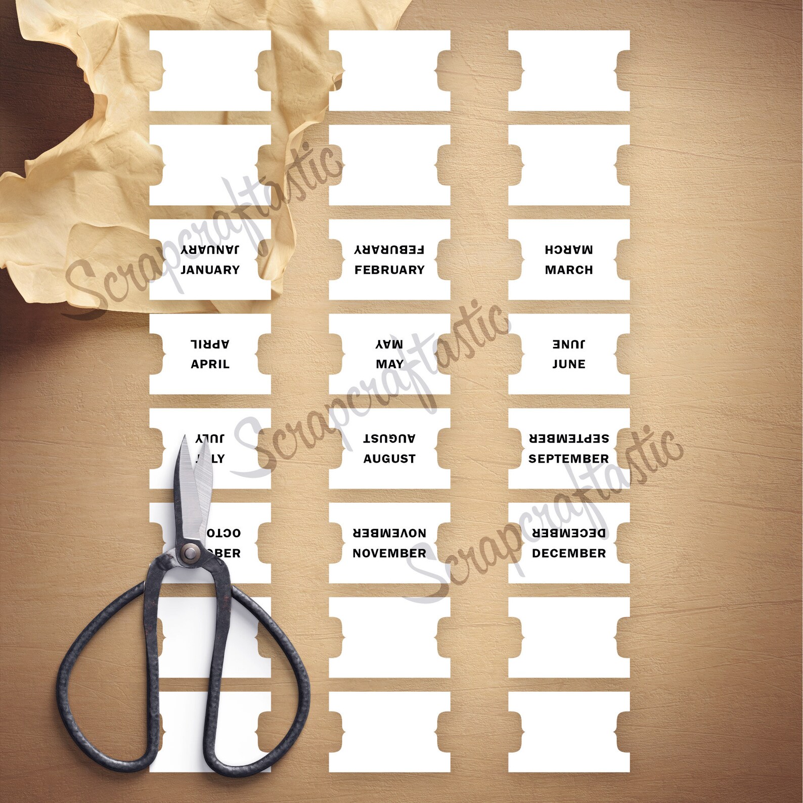 Small Monthly Tabs Printable and Cut File Planner Tabs - Etsy