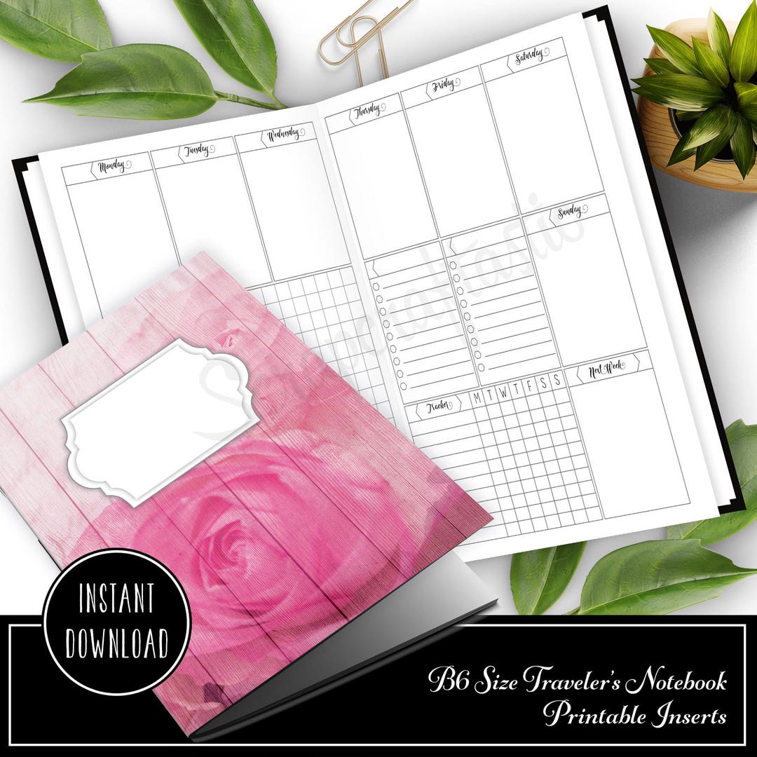Deluxe Week on Two Pages (WO2P) B6 Traveler's Notebook Printable ...
