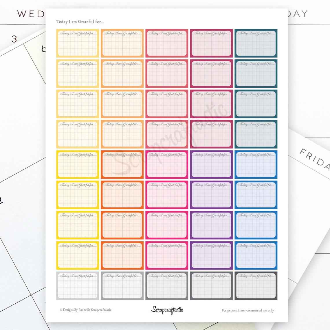 Today I Am Grateful For... Daily Gratitude Printable Planner - Etsy