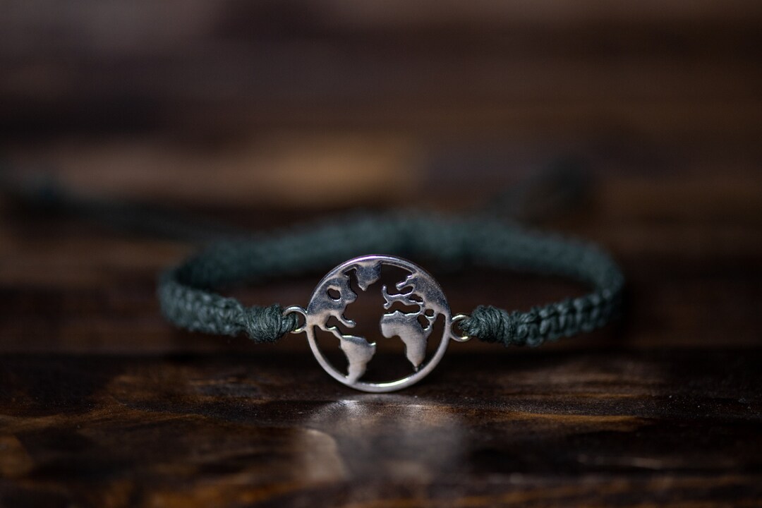 World Map Hemp Adjustable Bracelet - Etsy