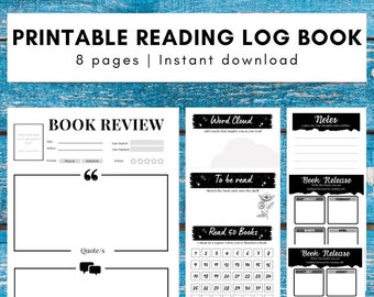 Book Review Template, Reading Tracker for Reading Journal - Etsy