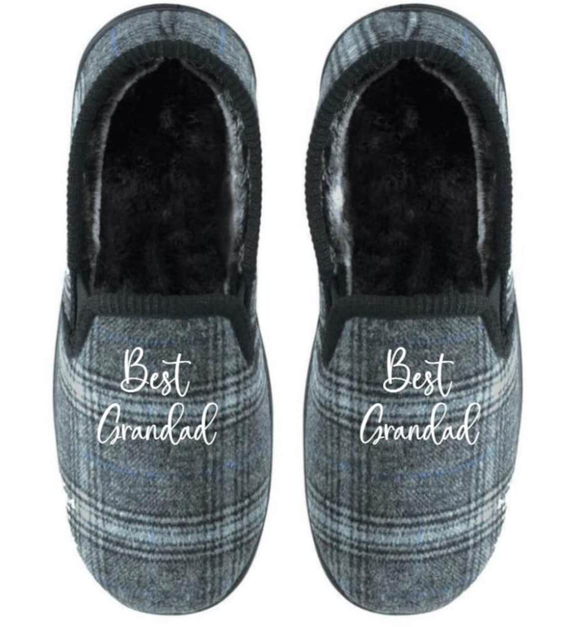 Personalised Mens Slippers, Microsuede Slippers, Dad Gift, Grandad Gift ...