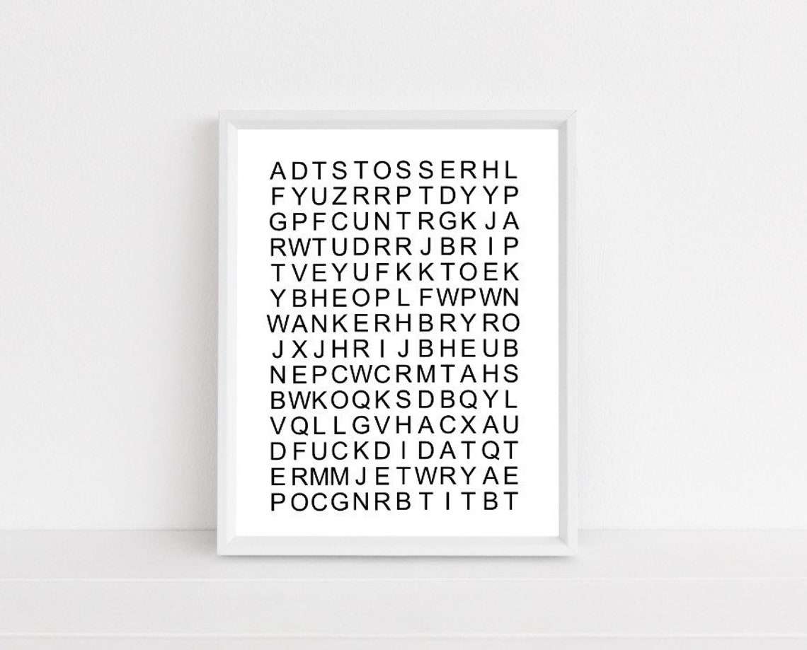 Swear Word Search Printrude Word Search Print Rude Print - Etsy
