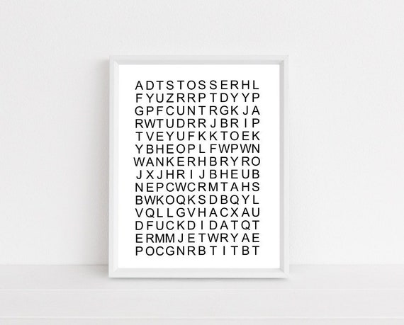 Swear Word Search Printrude Word Search Print Rude Print | Etsy Ireland
