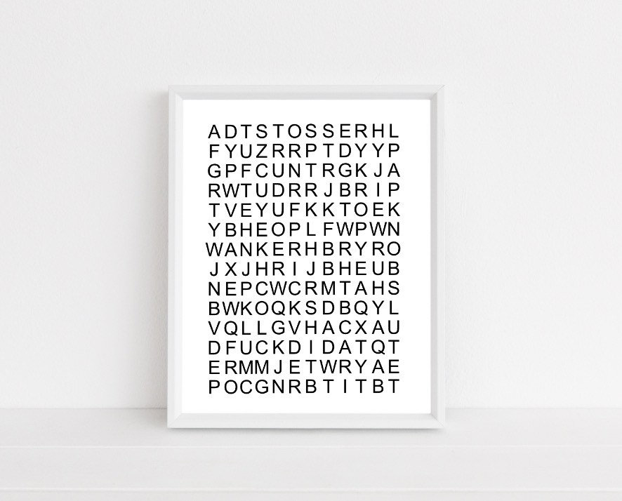 Swear Word Search Printrude Word Search Print Rude Print - Etsy Ireland
