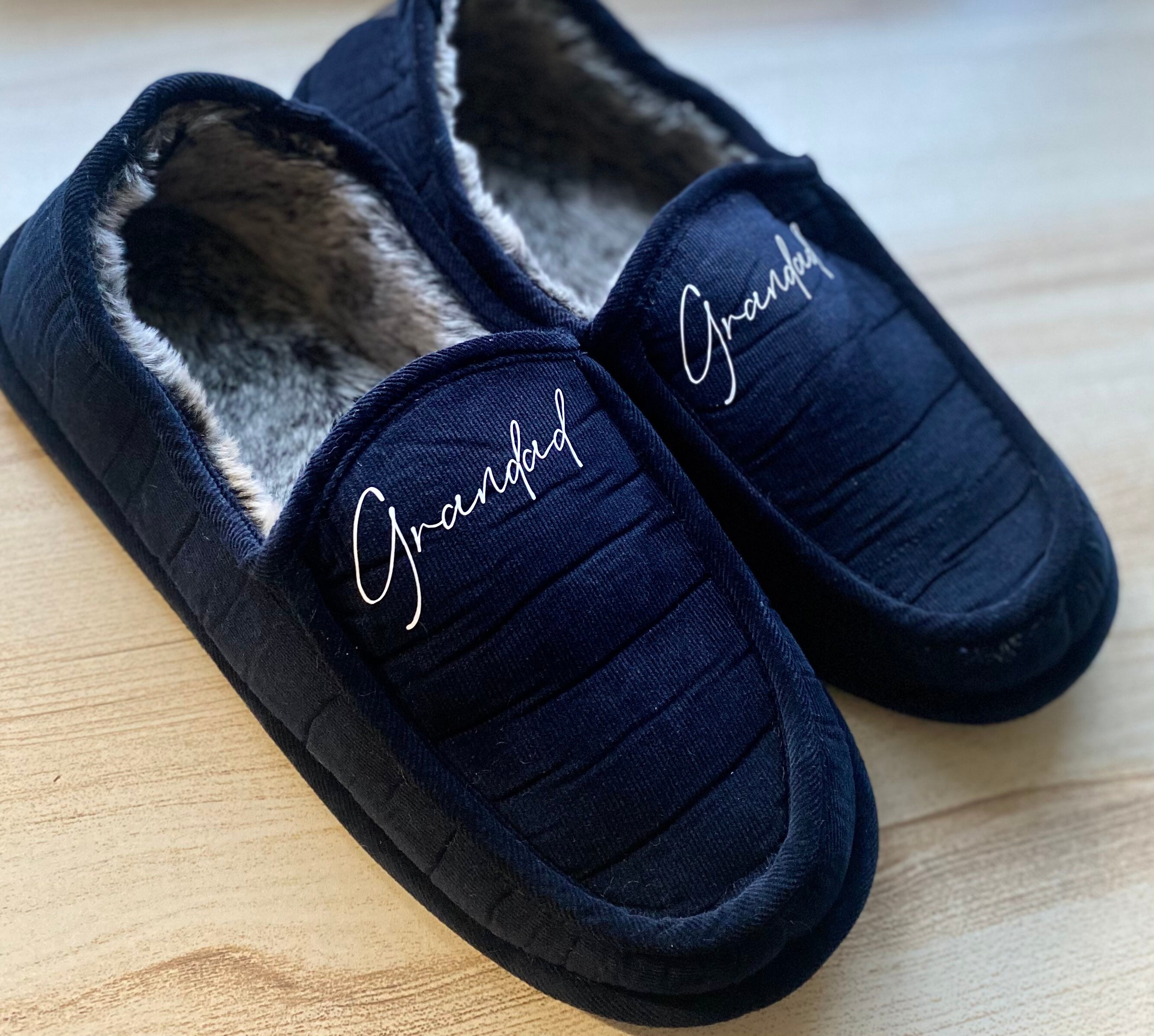 Personalised slippers mens store