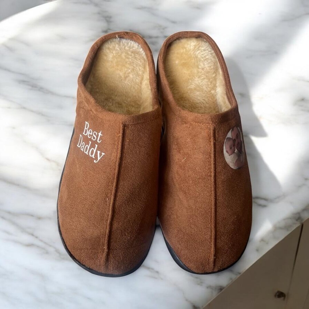 Personalised Mens Slippers, Microsuede Slippers, Dad Gift, Grandad Gift ...