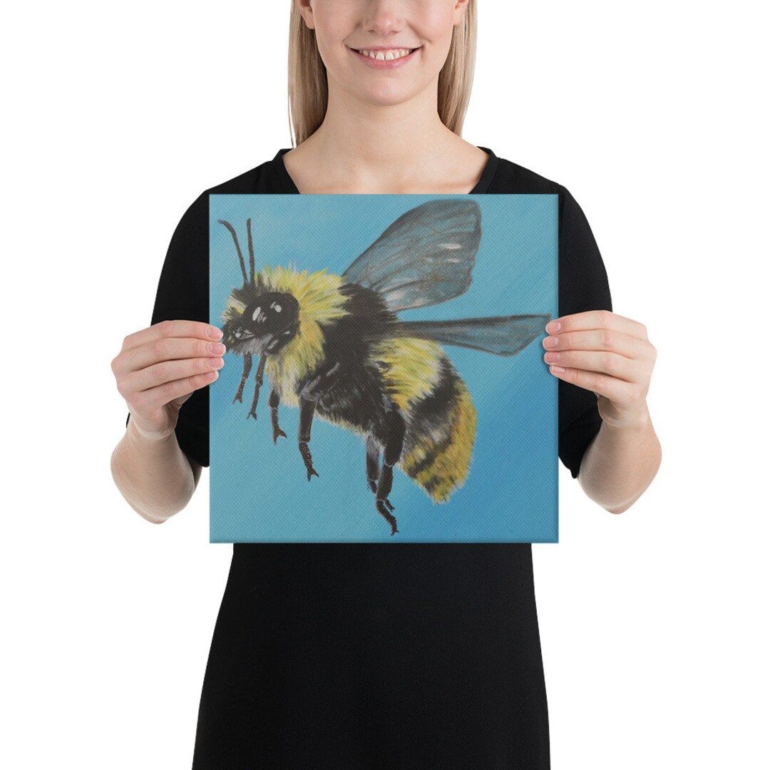 Wrapped Canvas Print - Whimsical Bumble Bee - Etsy