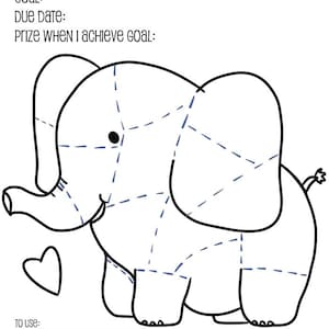 Goal-ephant: Adorable Printable PDF to Help You Achieve Your - Etsy UK