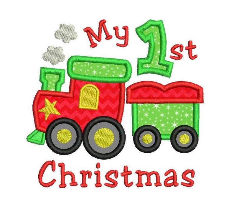 My 1st Christmas Machine Embroidery Applique Design Christmas - Etsy