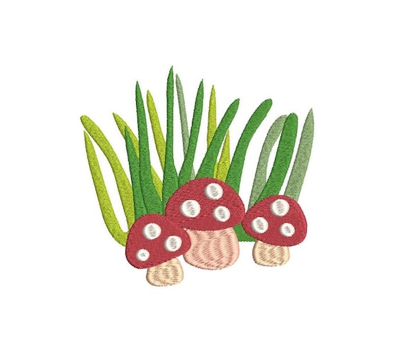 Mini Mushrooms Embroidery Design Fill Stitch Mushrooms - Etsy