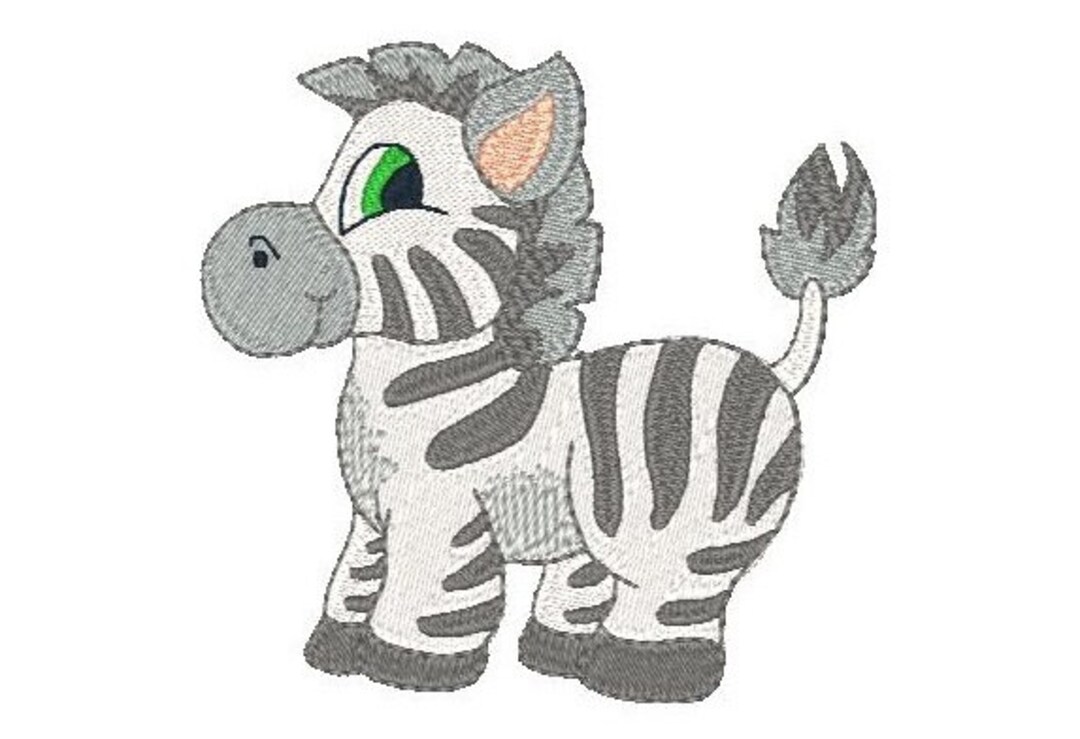 Cute Zebra Machine Embroidery Design, Fill Stitch, Zoo Animal, Jungle ...