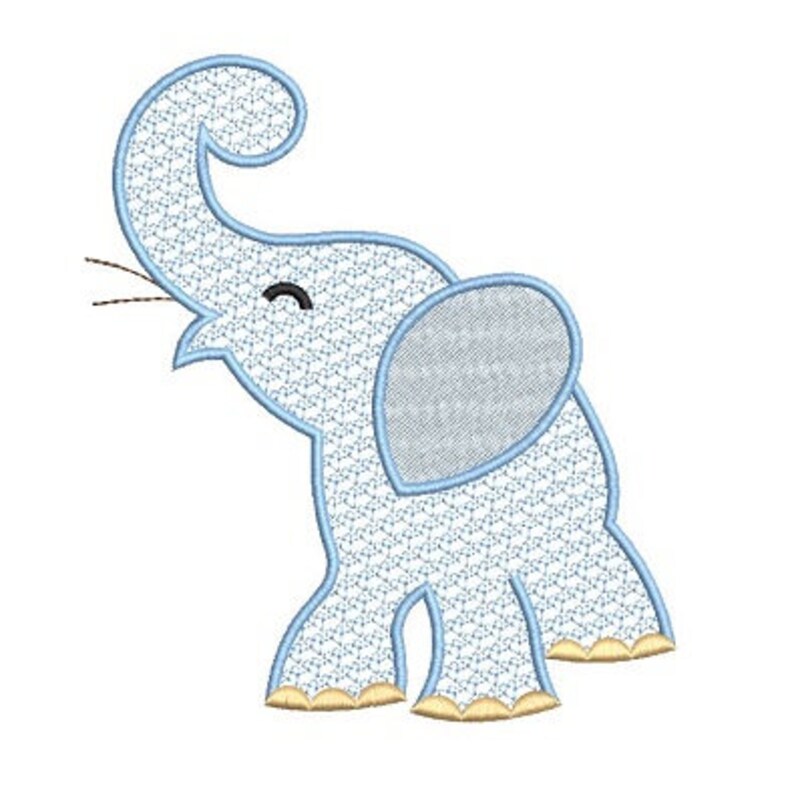 Baby Elephant Embroidery Design, Cute Elephant, Jungle Animal, Baby ...