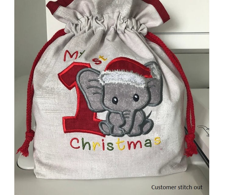 My 1st Christmas Machine Embroidery Applique Design Christmas | Etsy