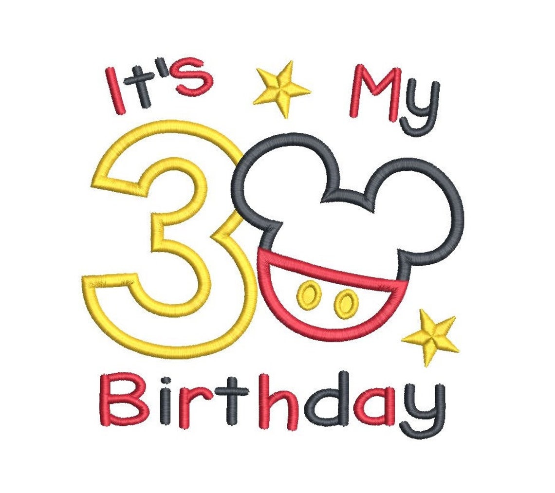 3rd Birthday Embroidery Applique Design Third Birthday Mouse | Etsy