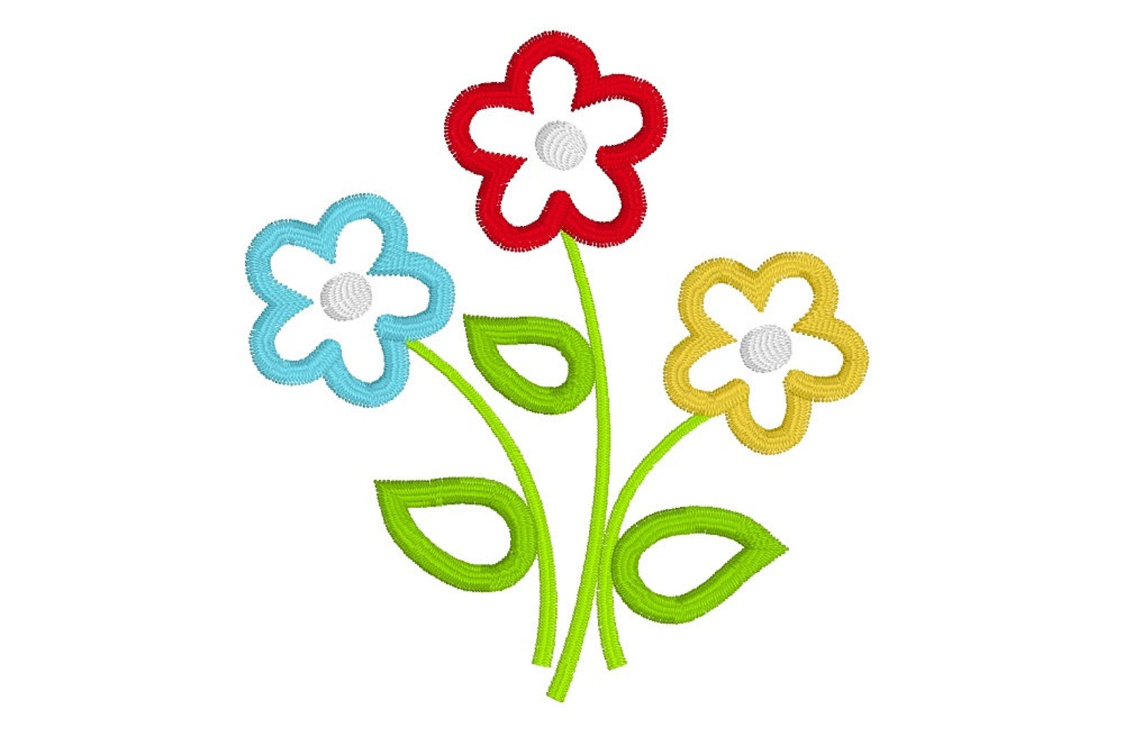 Floral Applique Machine Embroidery Design Flower Embroidery | Etsy